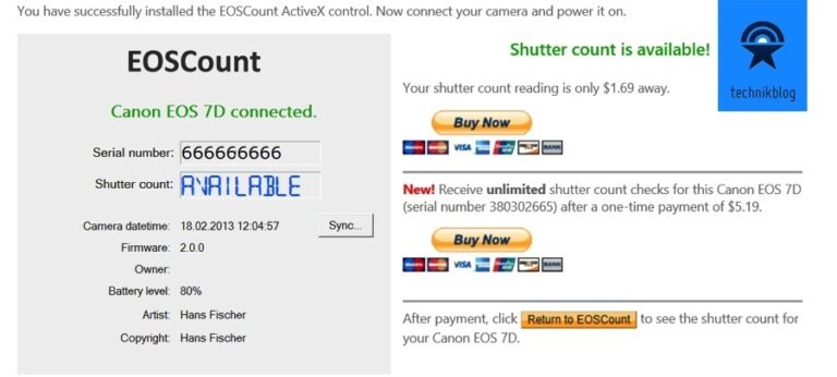 How To: Shutter Count / Anzahl Auslösungen der DSLR auslesen - Technikblog